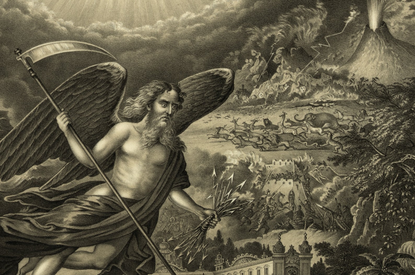 The Destroying Angel Vintage Art Print Religious Art Angels and Demons ...