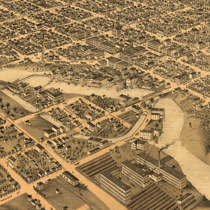 1874 Map of South Bend Indiana Old Maps and Prints Vintage - Etsy