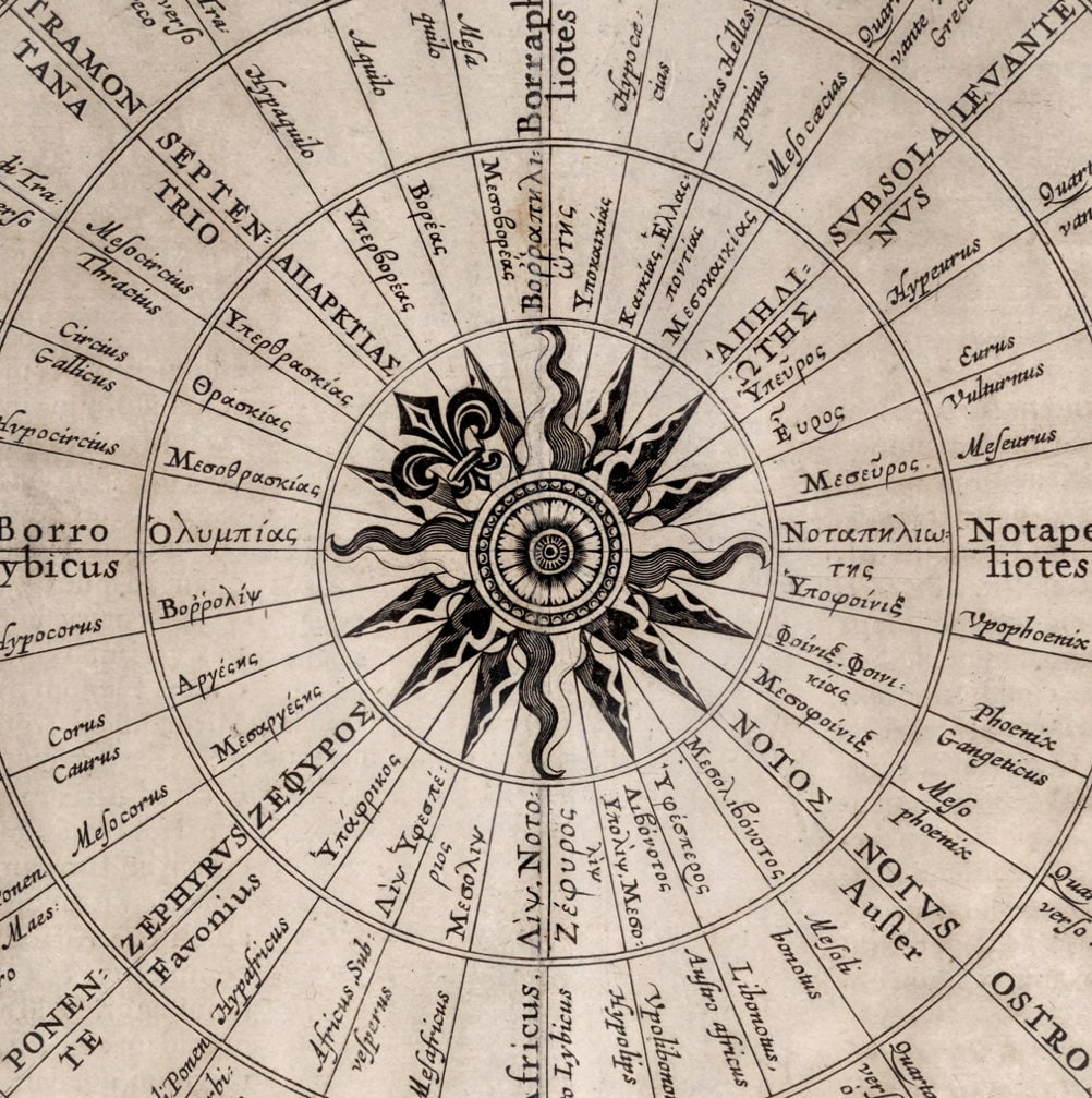 Vintage Map Compass Rose