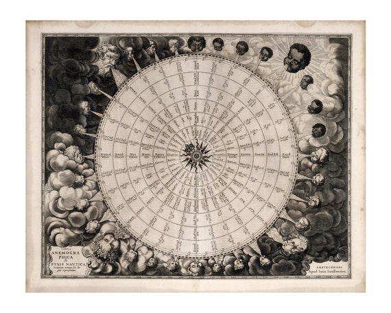 Vintage Map Compass Rose