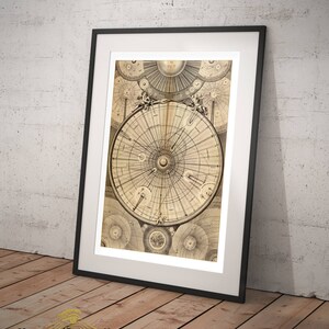 Celestial Map of the Universe - Astronomy Wall Art Print - Antique Star ...