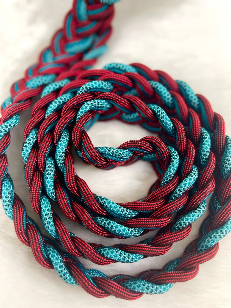 Red and Teal Reins | Braided Loop Reins | Paracord Rope Horse Tack ...