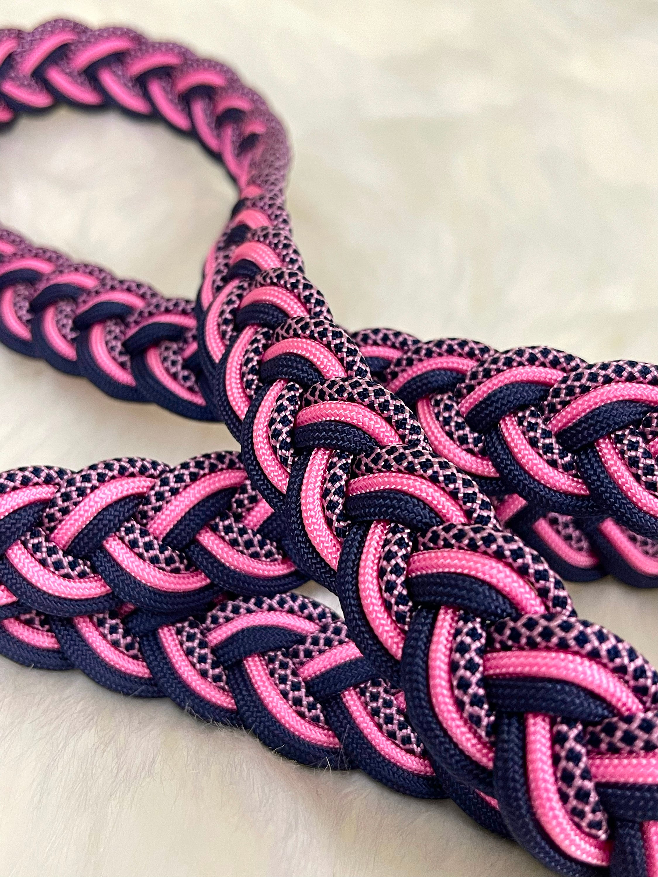 Pink Horse Reins | Paracord Braided Loop Reins | Handmade Rope Tack ...