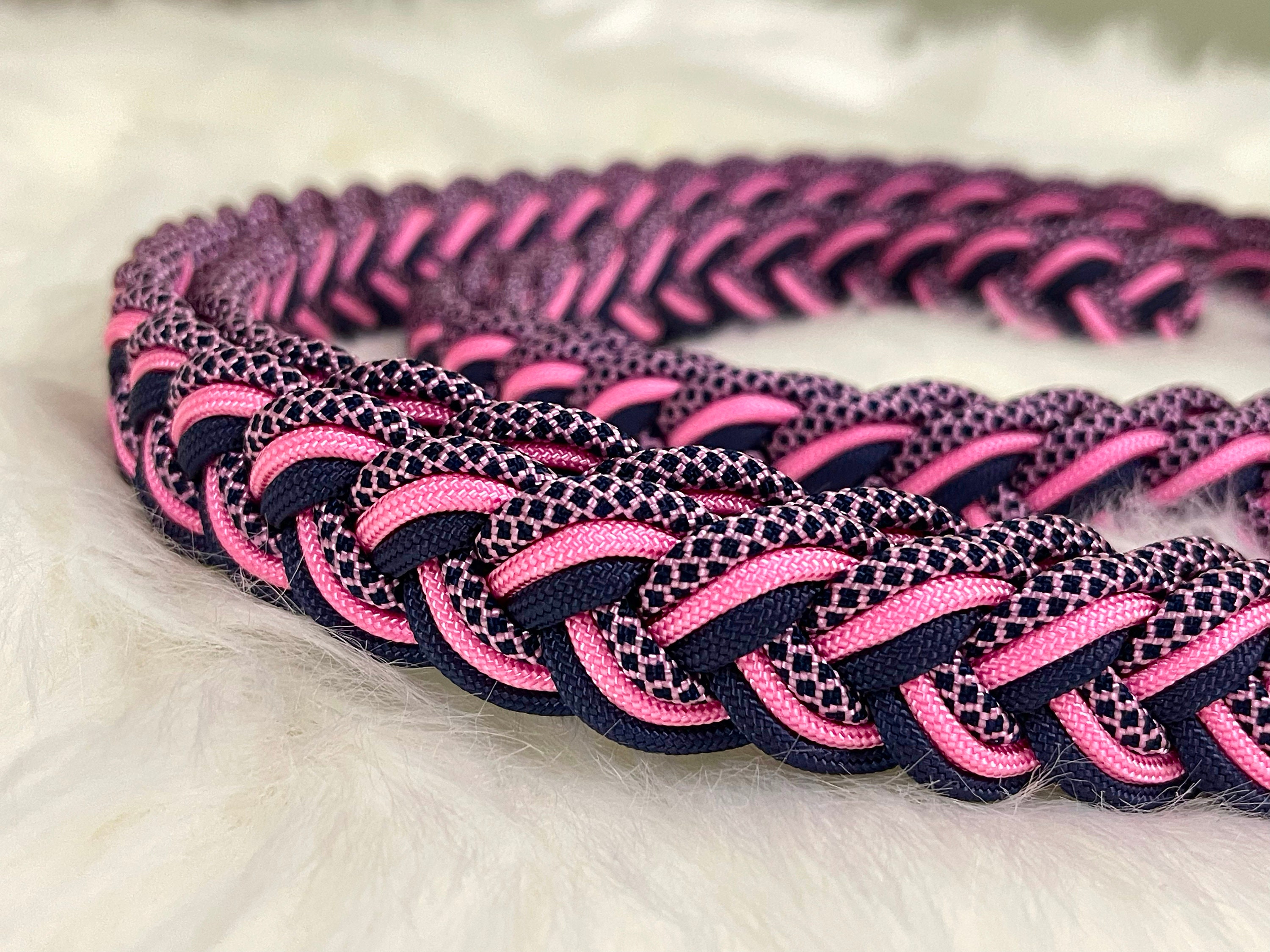 Pink Horse Reins Paracord Braided Loop Reins Handmade Rope Tack, Great ...