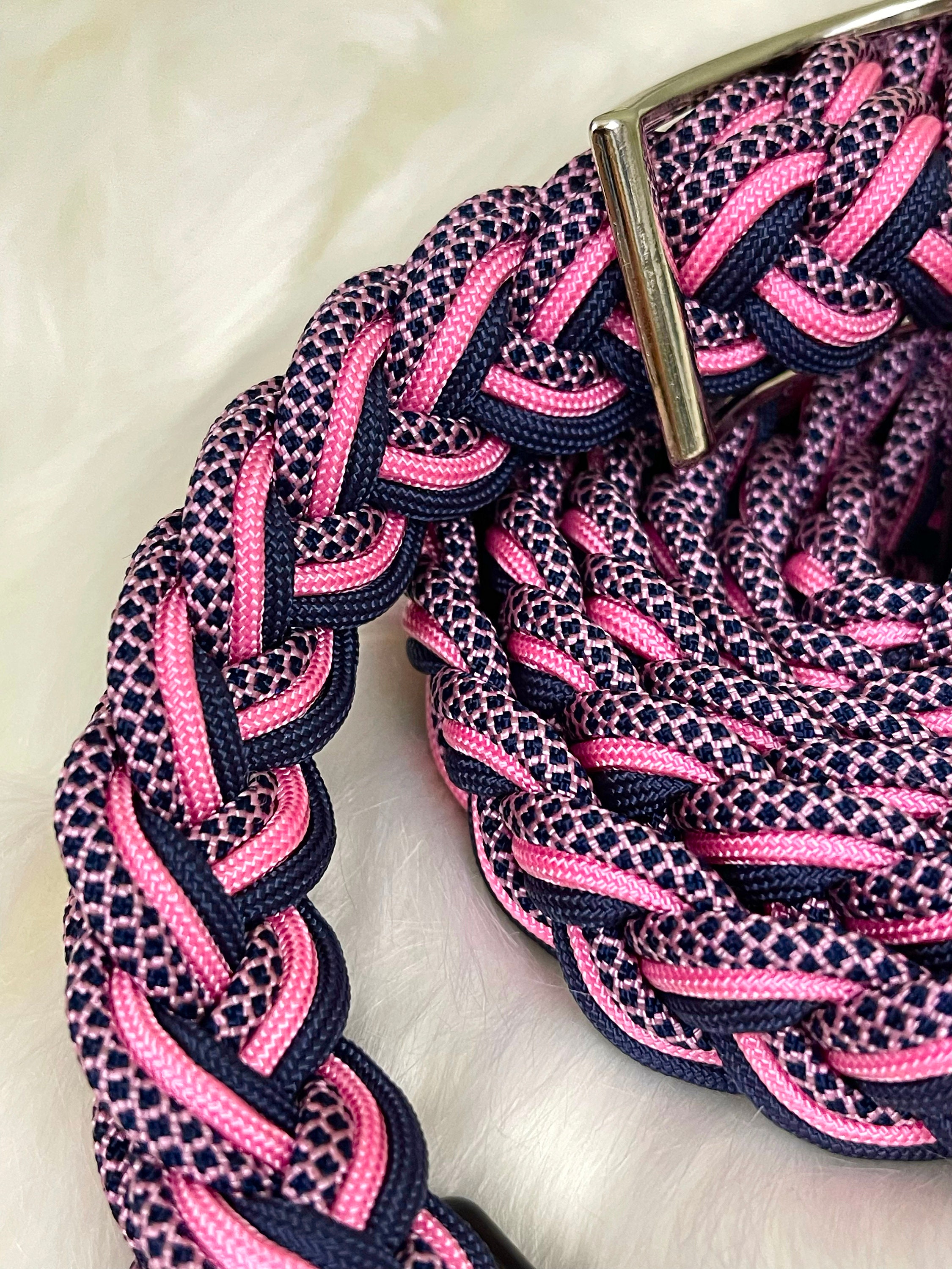 Pink Horse Reins | Paracord Braided Loop Reins | Handmade Rope Tack ...