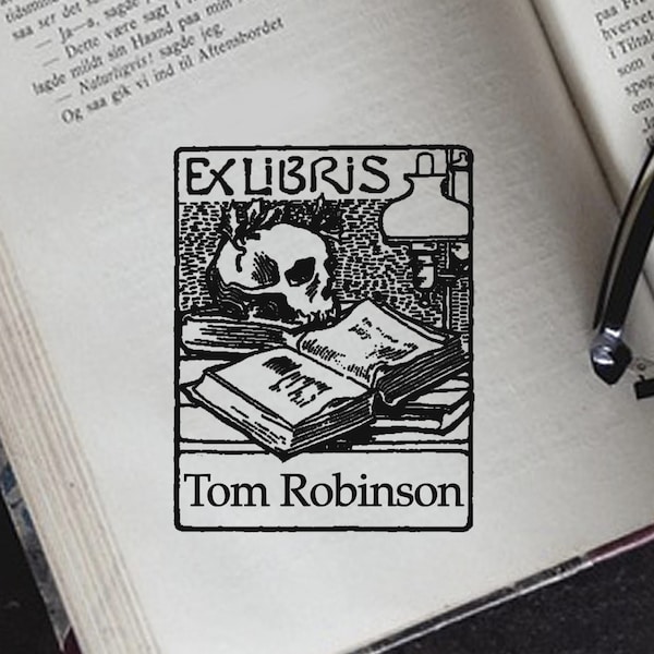 Custom Ex Libris Skull - Etsy