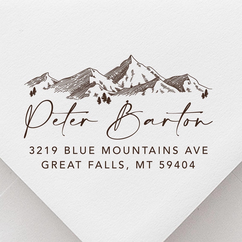 Mountain Stamp - Etsy