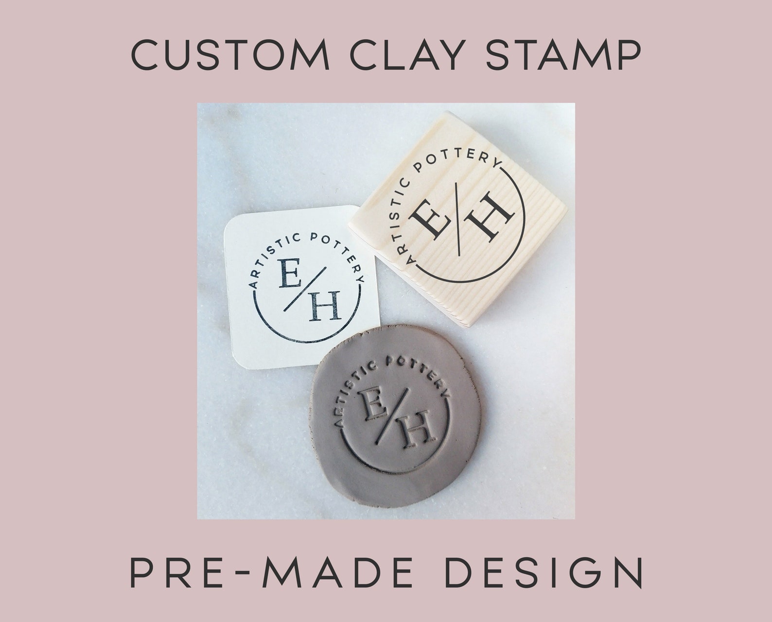 Custom Pre-made Design Clay Stamp Clay Custom Stamp Stamp - Etsy