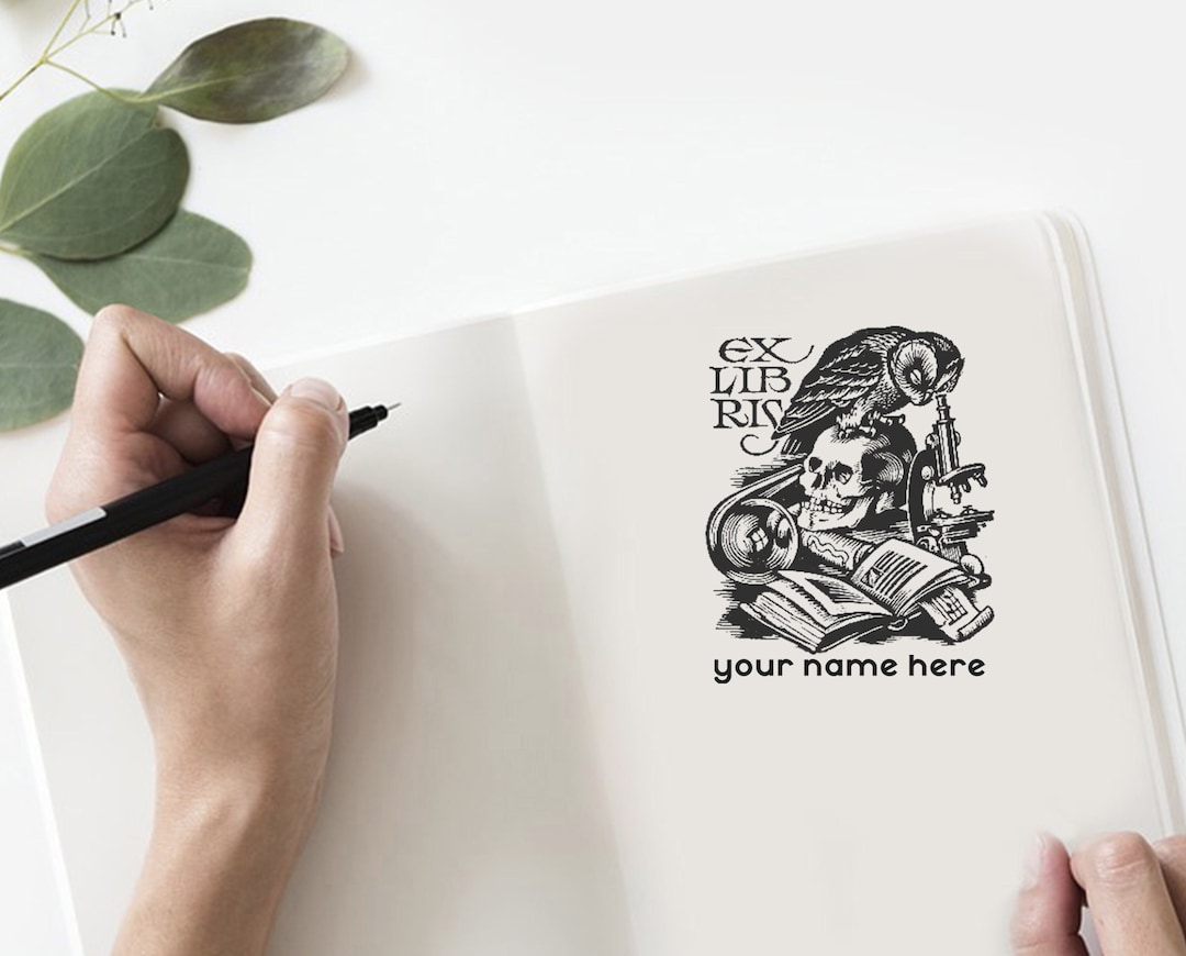 Custom Ex Libris Stamp Personalized Gift for Book Lover Gif Idea for ...