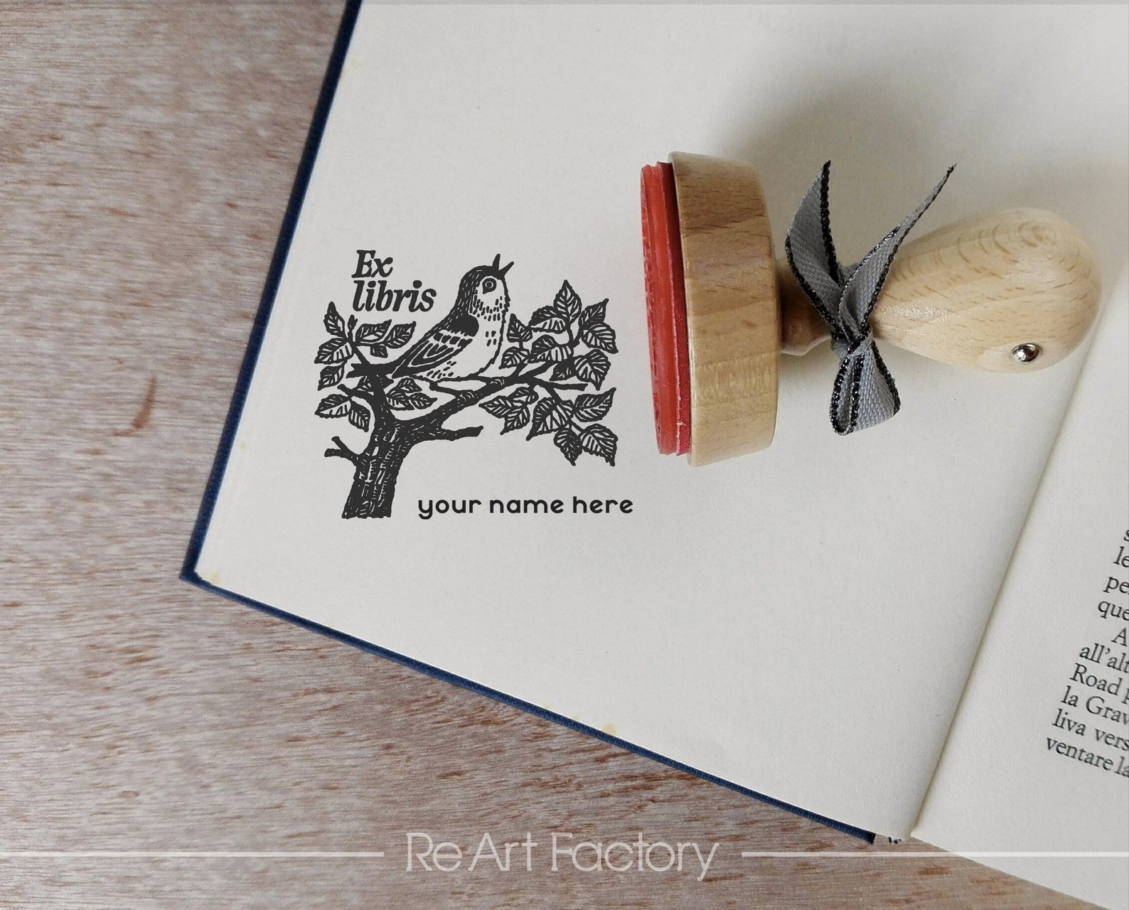 Custom Ex Libris Bird on the Tree Gift Stamp Bookplate | Etsy