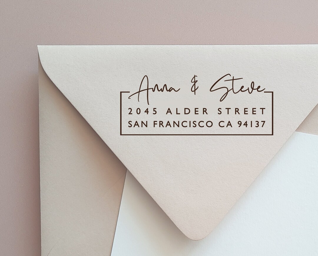Modern Style Return Address Stamp, Custom Handwritten Return Address ...