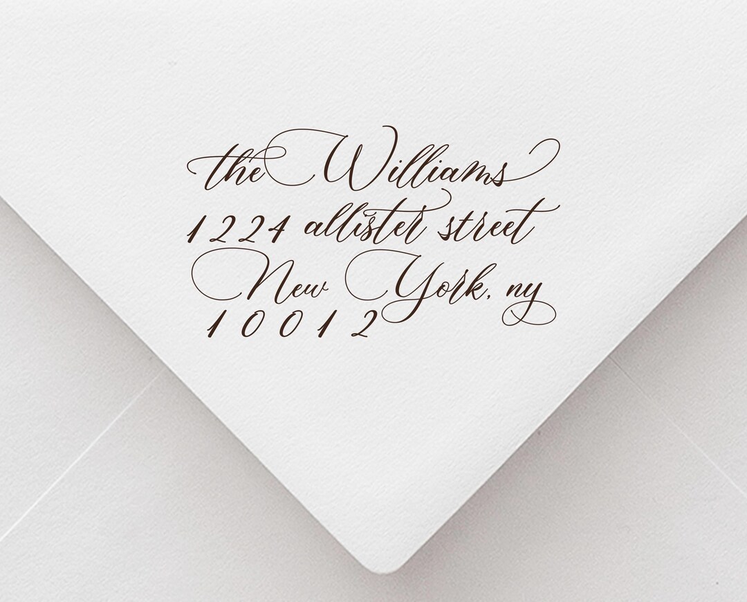 Calligraphy Return Address Stamp Custom Script Return Address - Etsy