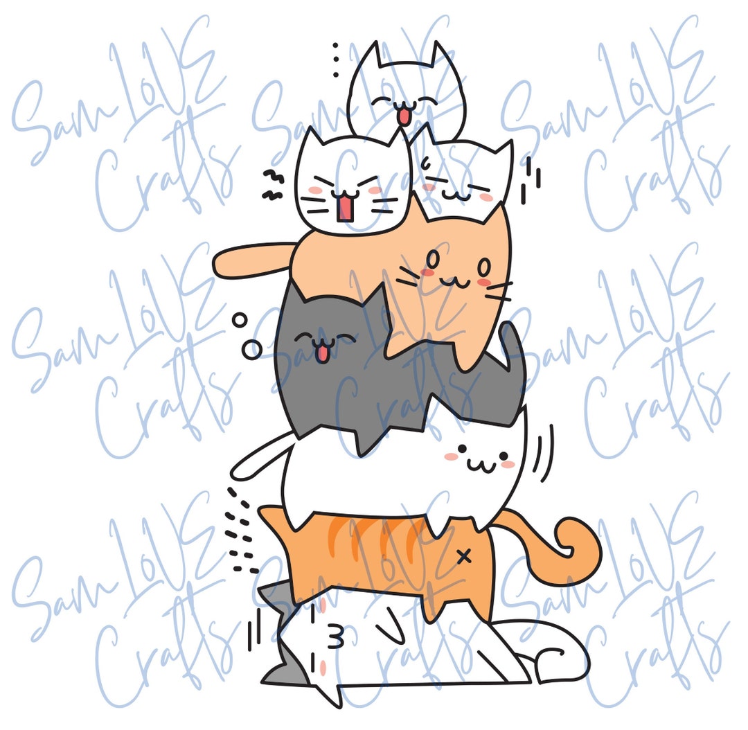 Stacked Cats Heat Transfer Vinyl PHYSICAL PRODUCT ' - Etsy