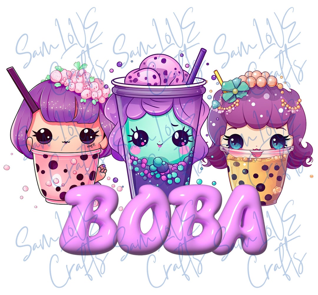 Boba Purple Crew Heat Transfer Vinyl PHYSICAL PRODUCT - Etsy