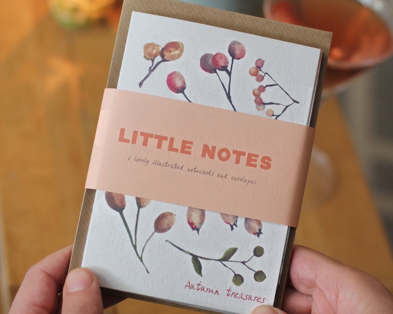 Set of 6 Cottagecore Notecards With Envelopes, Fall Notelet Set ...
