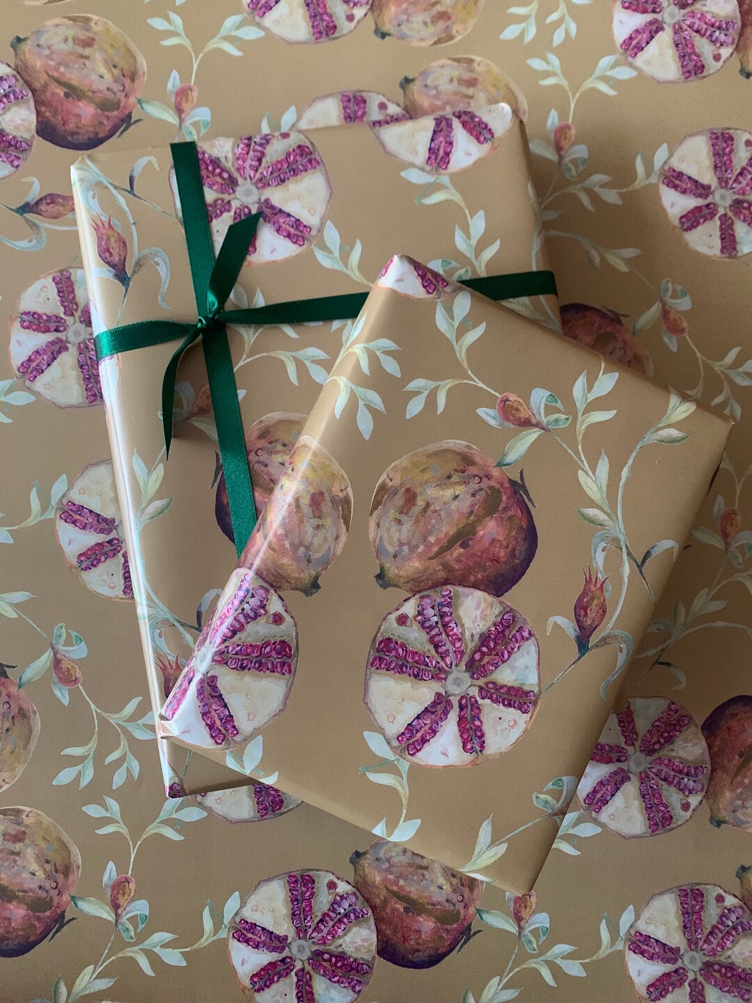 Pomegranate Fruit Gift Wrap Set, Luxury Vintage Botanical Christmas or ...