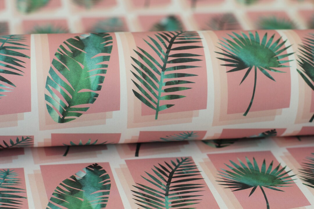 Tropical Palm Print Wrapping Paper Set - Etsy