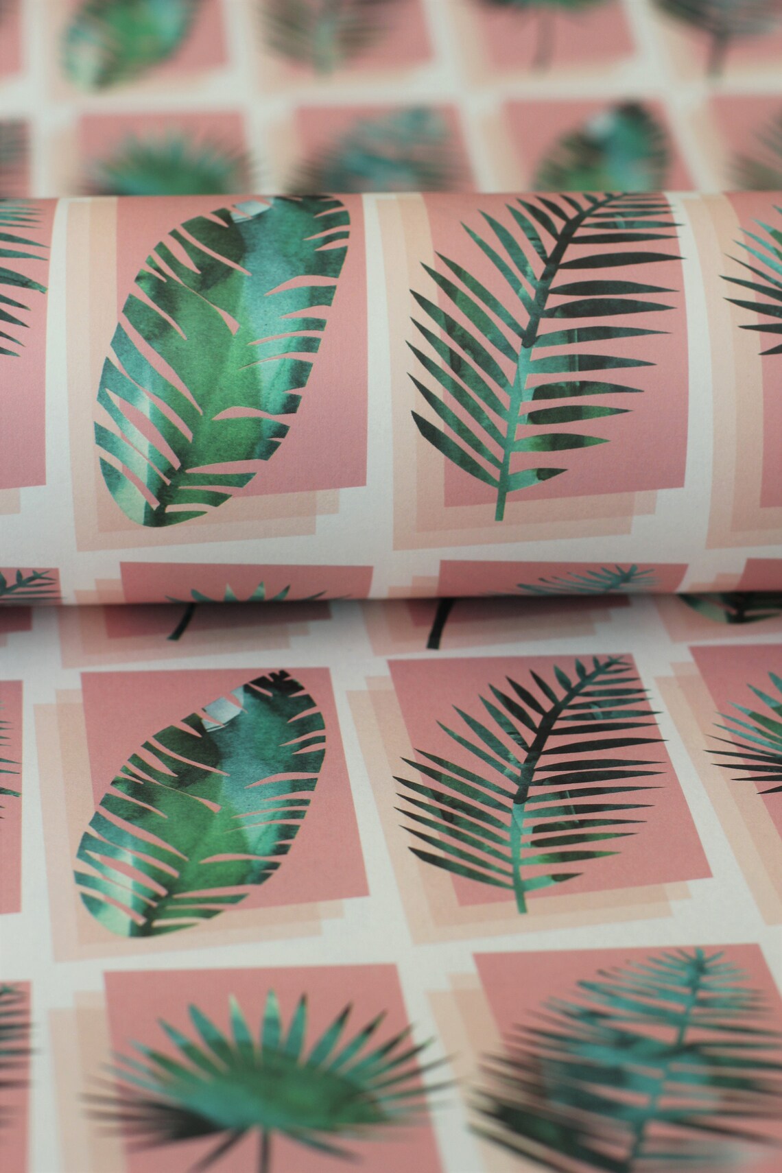 Tropical Palm Print Wrapping Paper Set - Etsy