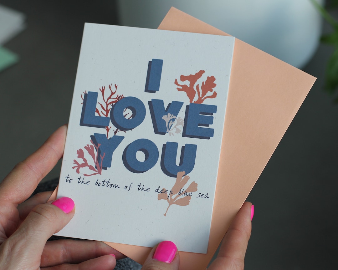 I Love You Valentines Card, Romantic Ocean Card, Beach Wedding ...