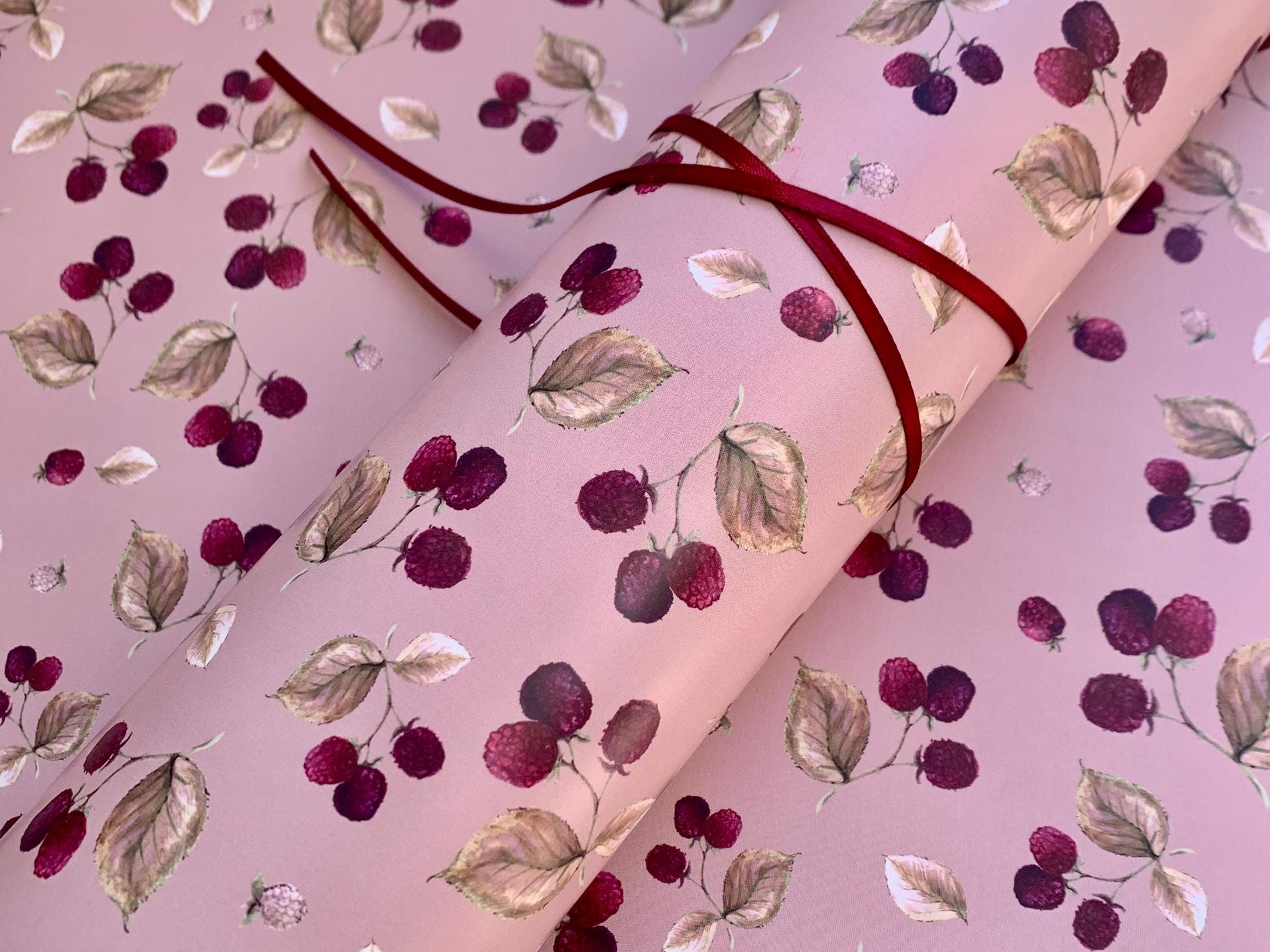 Set of Fruity Gift Wrap Sheets, Pomegranate, Currant and Raspberry ...