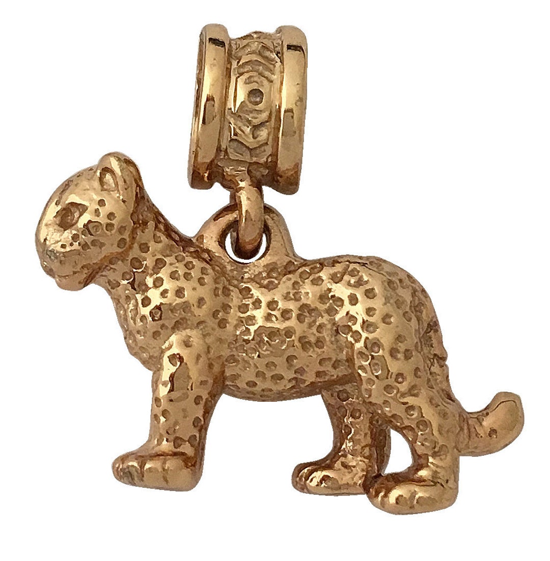 Small African Leopard Charm in Sterling Silver or Gold, With Jump Ring ...