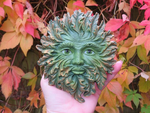 Outdoor Green Man Wall Plaque Green Man Pagan Green Man | Etsy