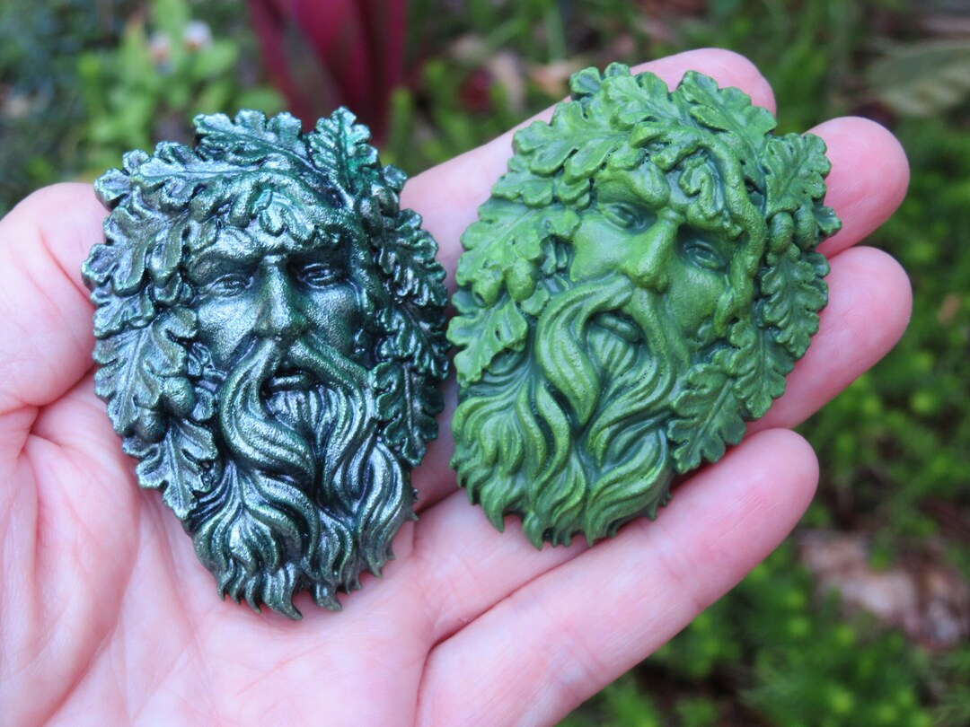 Small Green Man Leaf Man Plaque Decorative Garden Wall - Etsy