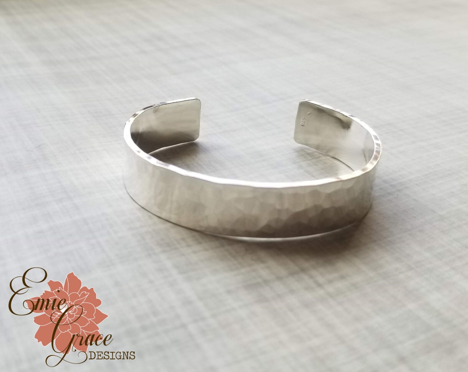 Thick Sterling Silver Cuff Bracelet 13mm Hammered Cuff - Etsy UK