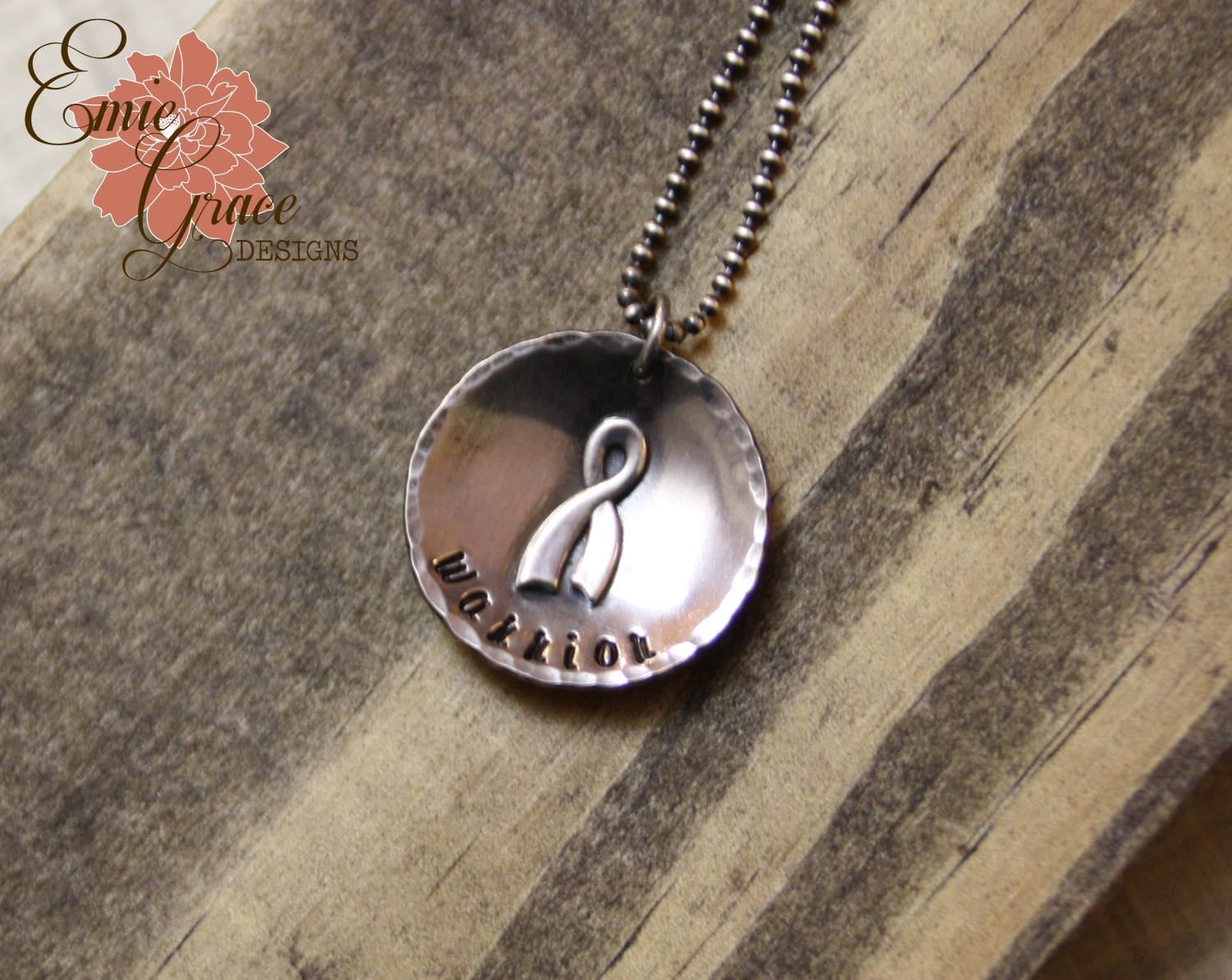 Silver Breast Cancer Ribbon Necklace, Sterling Silver, Warrior Necklace ...