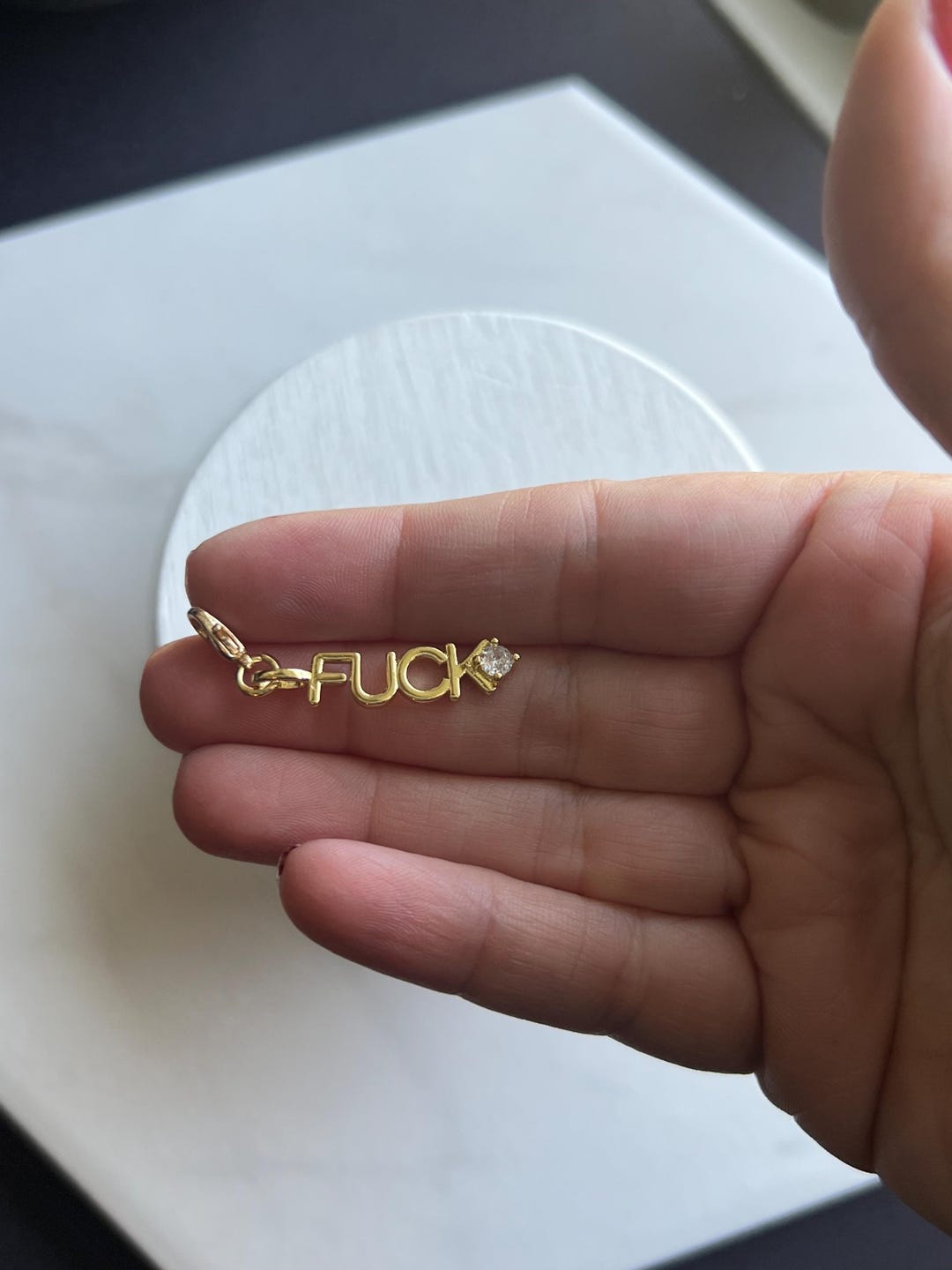 Gold Charm- F*ck Charm - Etsy