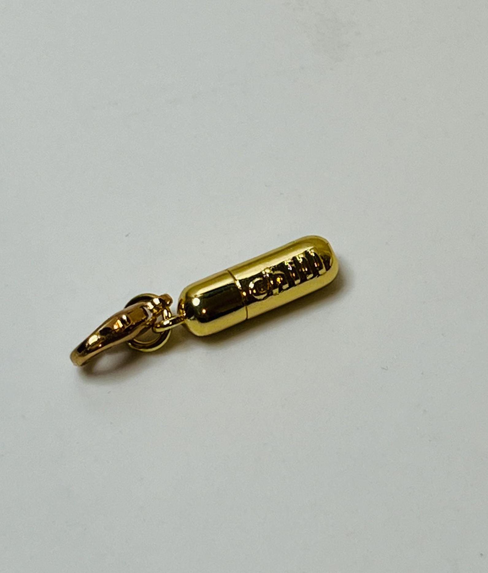 Gold Charm- Chill Pill - Etsy