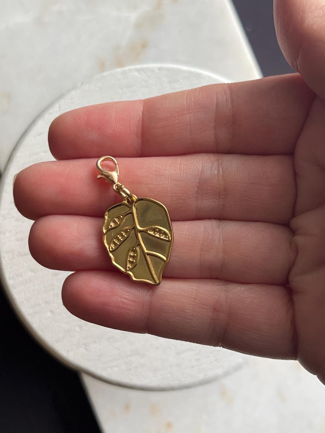 Gold Charm- Monstera Leaf - Etsy