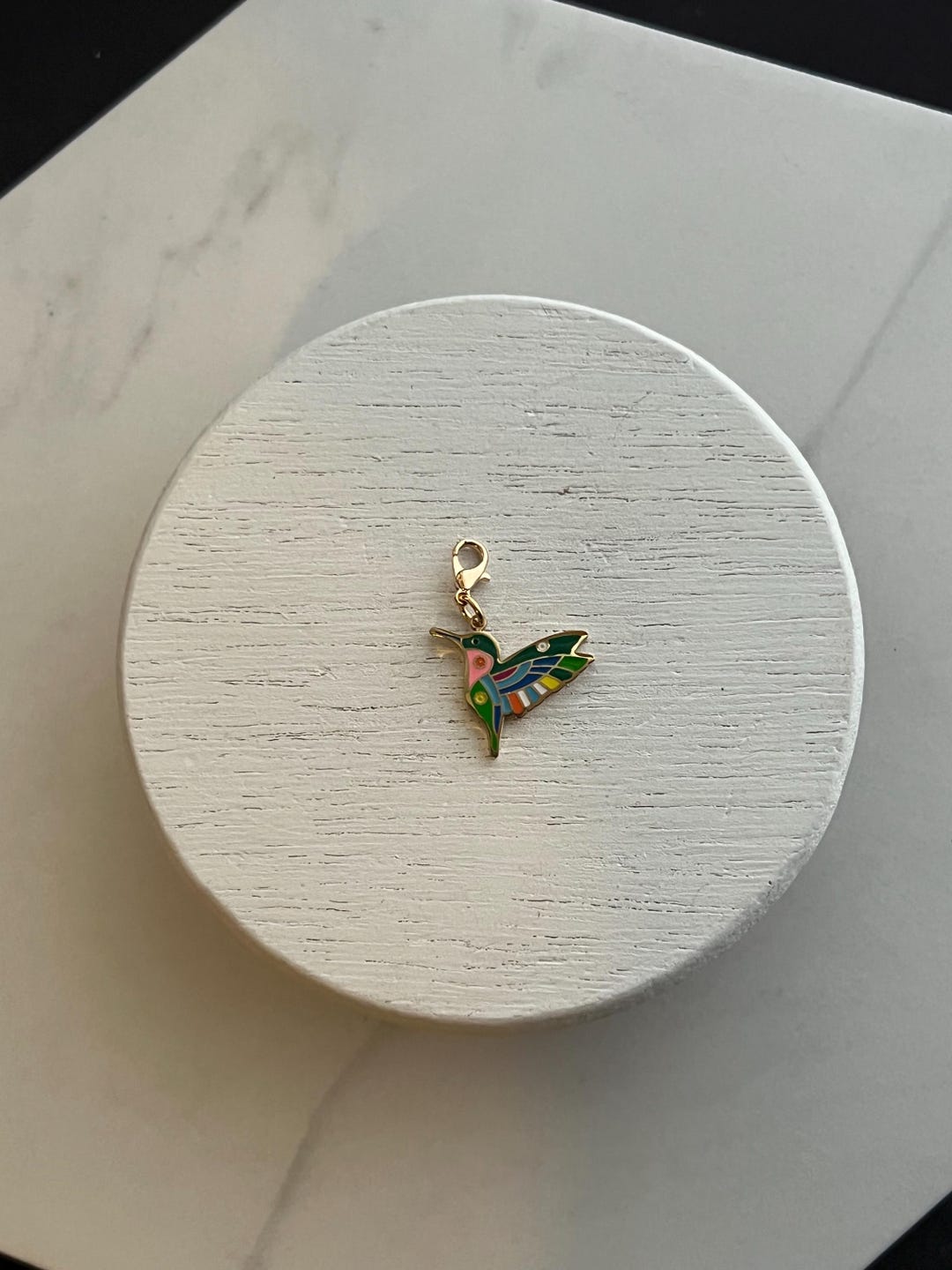 Gold Charm- Hummingbird - Etsy