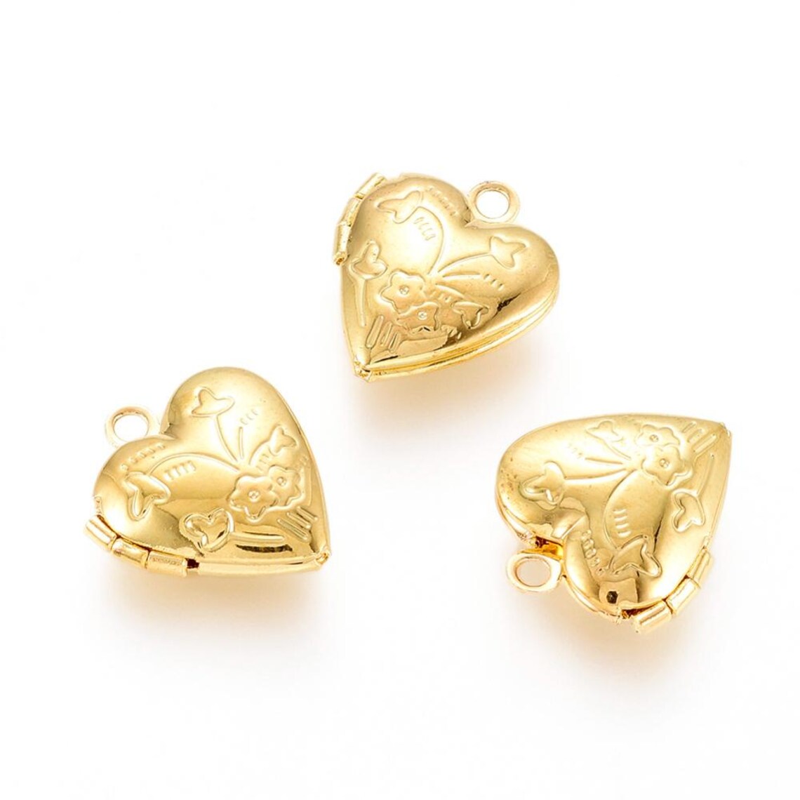 Gold Charm- Heart Locket - Etsy