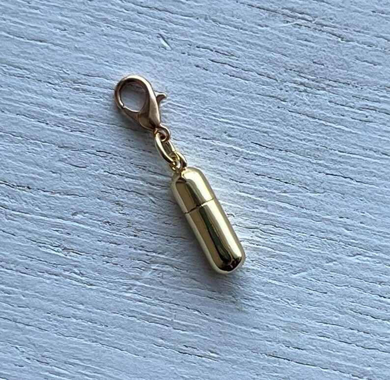 Gold Charm- Chill Pill - Etsy