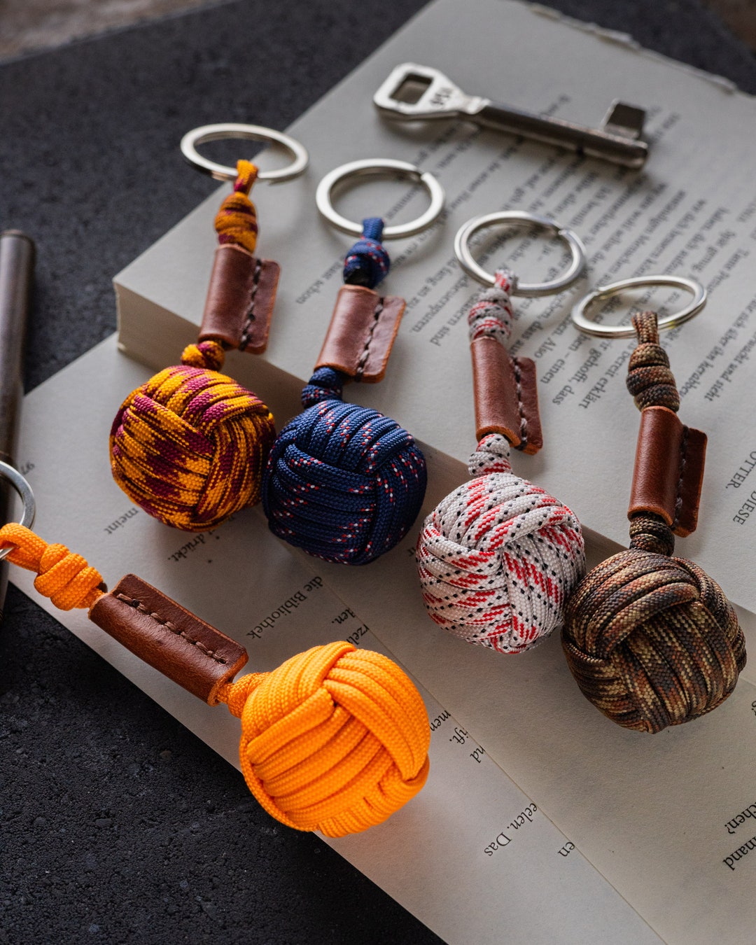 Knotted Keychain Monkey's Fist Knot Monkey Fist Car, Apartment, House ...