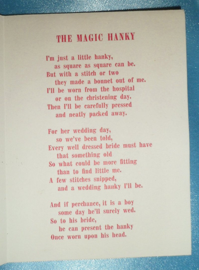 Rare & so Adorable Vintage 1950's magic Hanky - Etsy