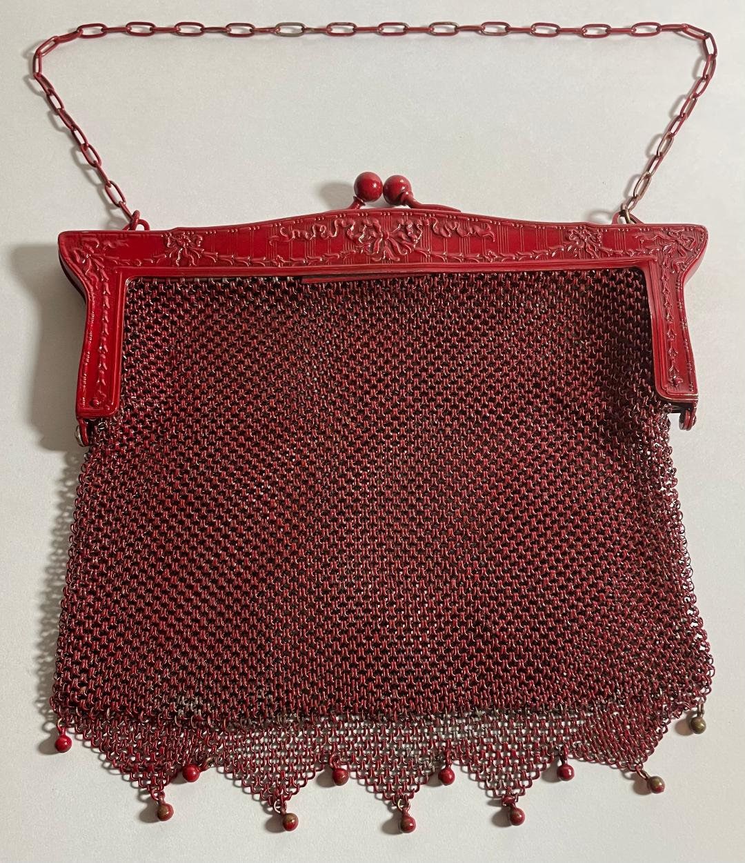Rare Vintage Early 1900's Metal Red Mesh Purse / Handbag - German ...