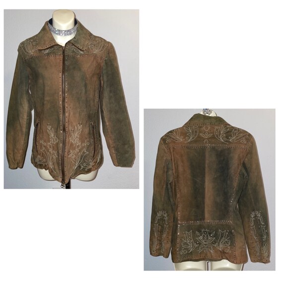 Elaborate Vintage SCULLY Distressed Suede Leather Ful… - Gem