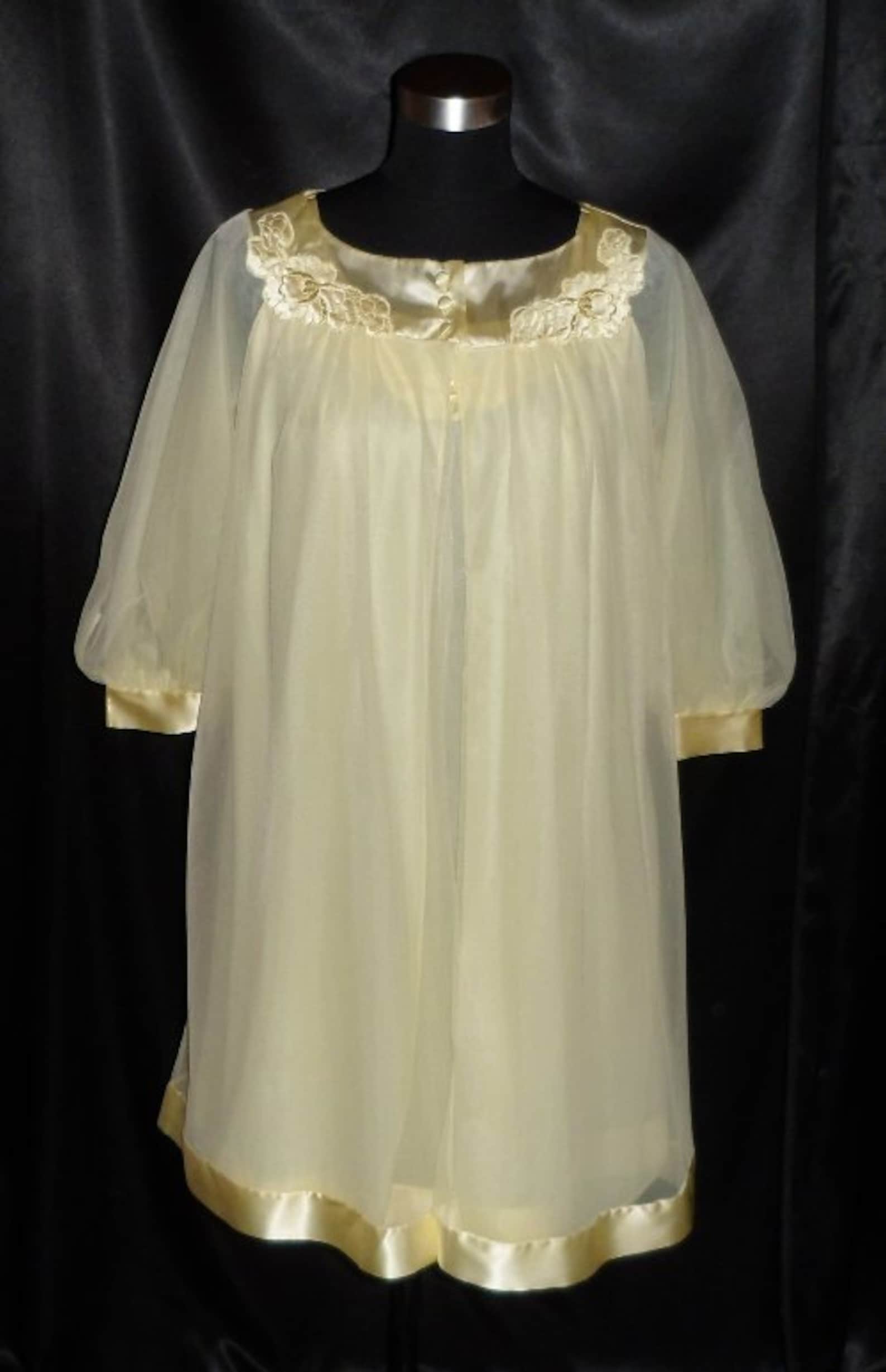 Vintage Pale Yellow GOSSARD ARTEMIS Chiffon Petite Peignoir - Etsy