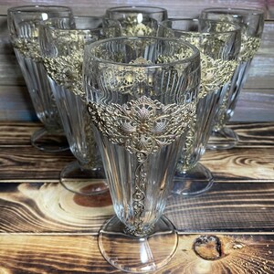 Vintage Elegant Filigree Heavy Glass Nostalgic Malt Shop Drinking ...