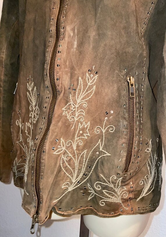 Elaborate Vintage SCULLY Distressed Suede Leather Ful… - Gem