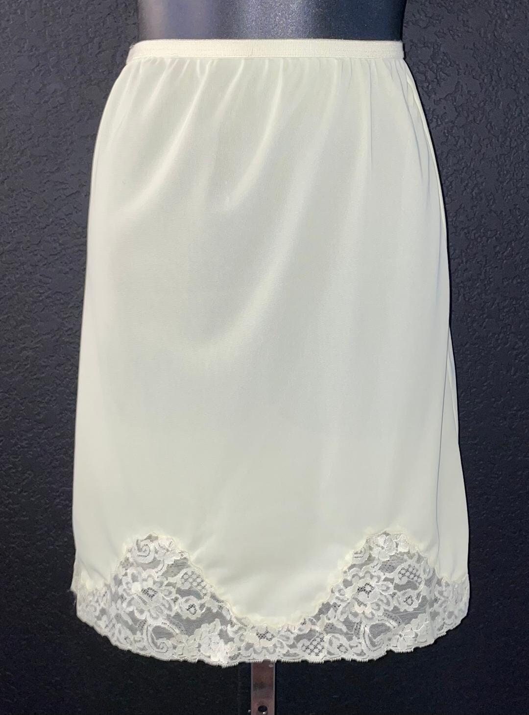 SALE Vintage 1960's Sweet Yellow Nylon Half Slip W/ Lace Hem Accent S ...