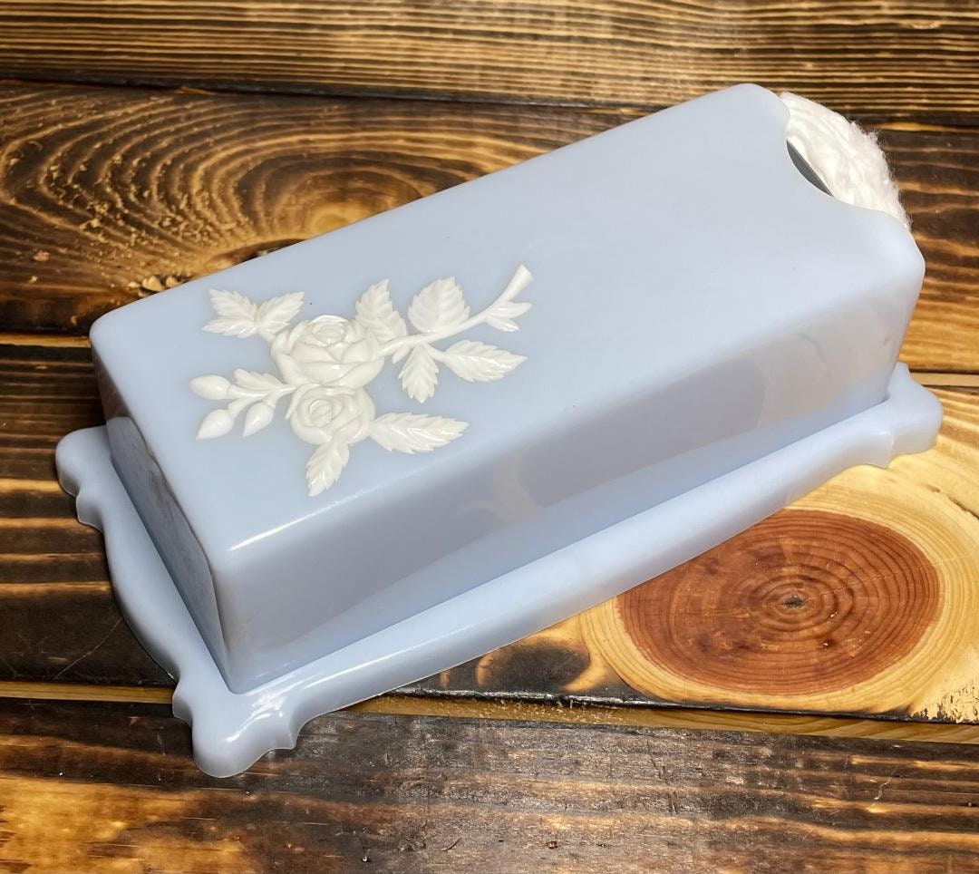 Stylish Vintage 1960's Light Blue Square Cotton Pad Dispenser - Etsy