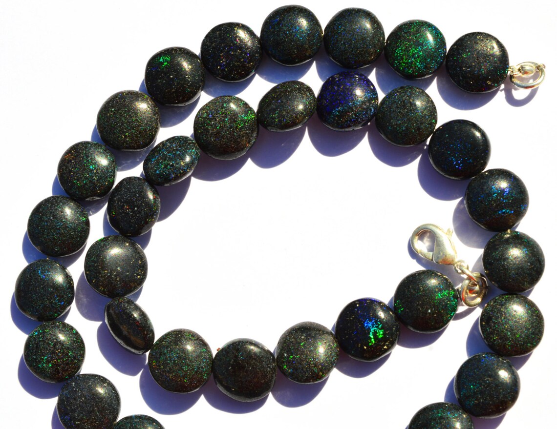 Very Rare Natural Gem Australian Matrix Black Opal 11MM - Etsy