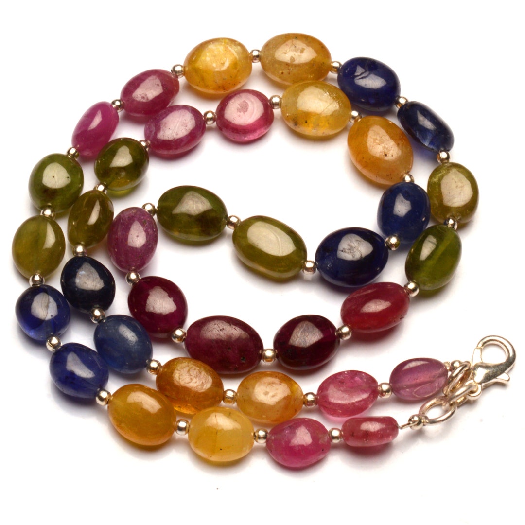 Natural Sri Lanka Multi Sapphire Gemstone 8 to 11 Mm Size Smooth Nugget ...
