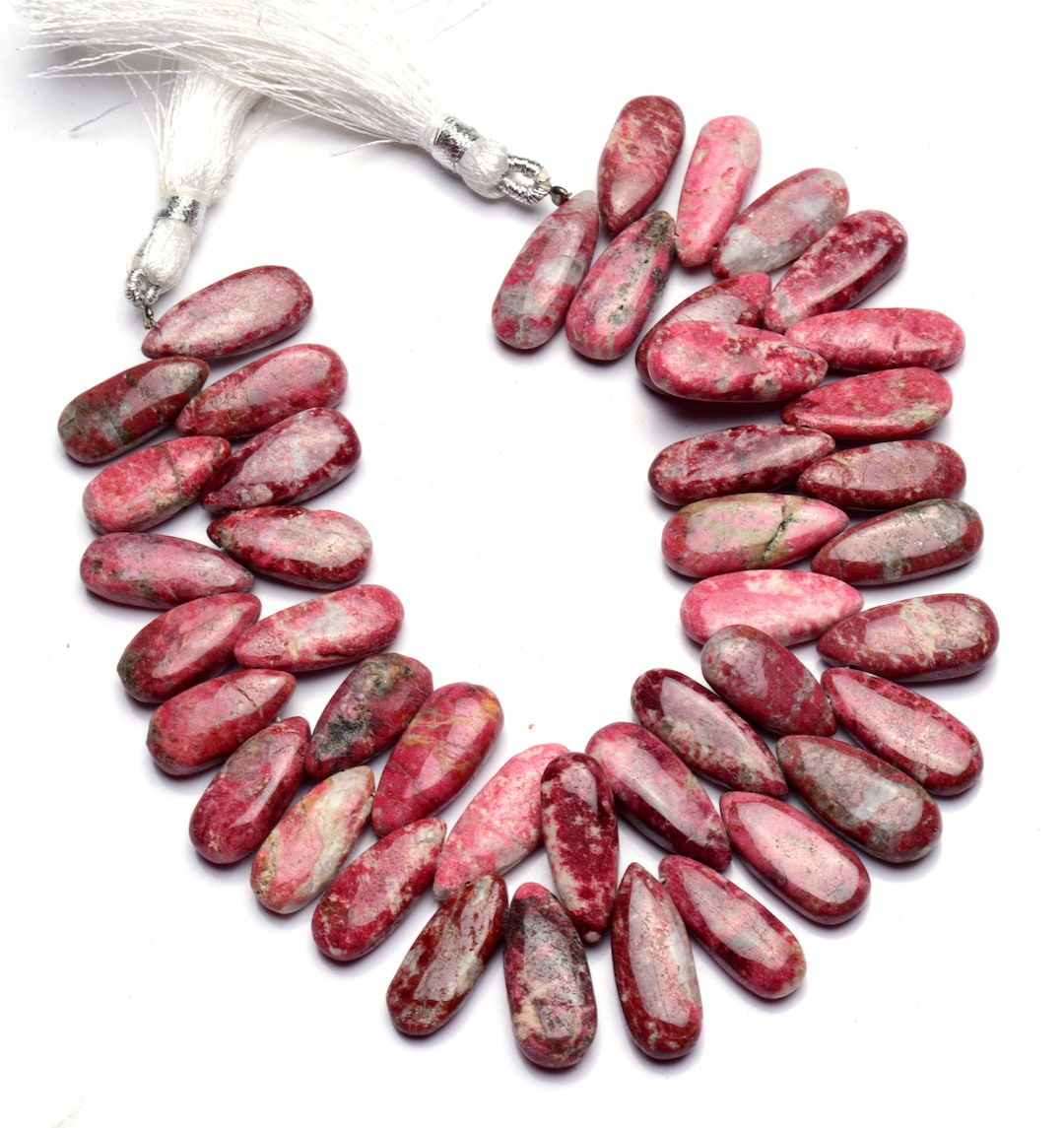 Natural Gem Fine Quality Rare Gem Thulite Smooth Pear Shape Briolettes ...