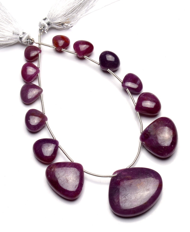 Natural Gemstone Ruby Smooth Heart Briolettes 8 Inch Full - Etsy