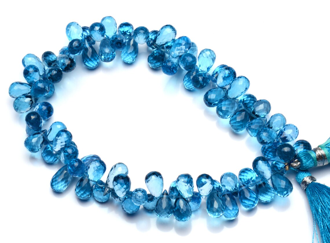 Natural Gemstone Swiss Blue Color Topaz 10x6 to 11x6mm Size - Etsy