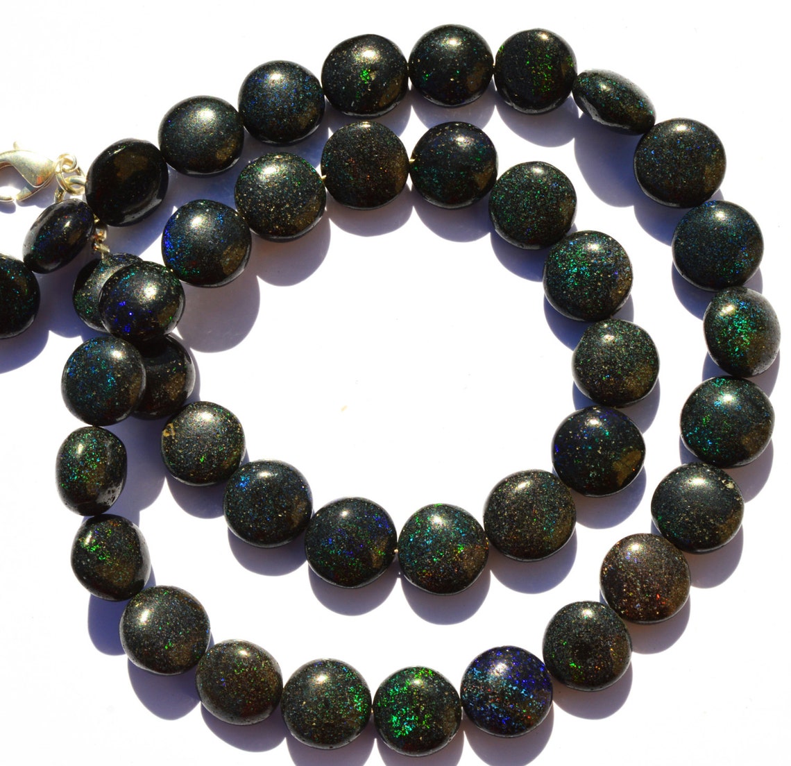 Very Rare Natural Gem Australian Matrix Black Opal 10MM Approx. Round ...